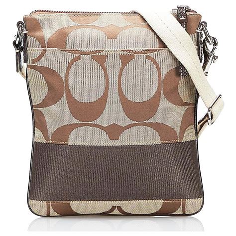 Coach Signature Canvas Crossbody Bag Canvas Crossbody Bag In Excellent