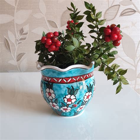 Tree Of Life Vase Hand Painted Ceramic Vase Unique Flower Etsy