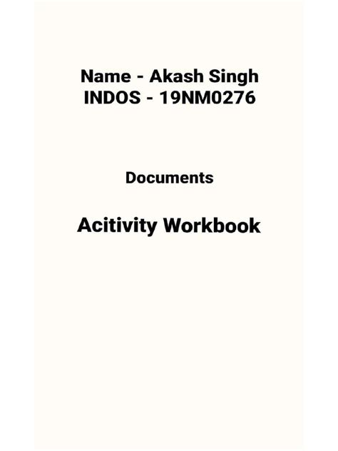 Akash Singh Actvity Work Book Pdf