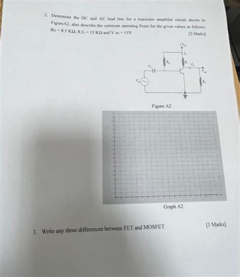Solved 2 Determine The Dc And Ac Load Line For A Transistor