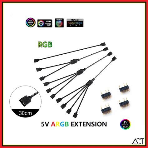 V ARGB Pin V RGB Pin Motherboard ARGB Splitter Extension ARGB HUB CM Shopee