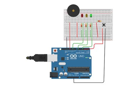 circuit design semaforo con pulsador y zumbador sergio tinkercad