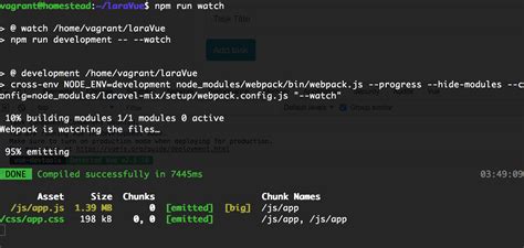 Node Js Laravel Vue Js Npm Run Watch Works Only One Time Stack Overflow