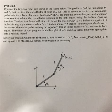 Solved Consider The Two Link Robot Arm Shown In The Figure Chegg