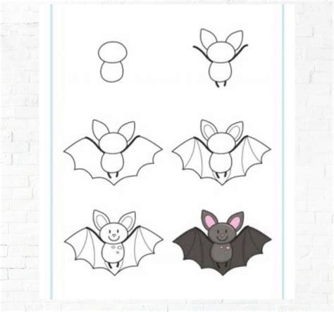 Рисунок летучей мыши для детей