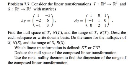 Solved Consider The Linear Transformations T R 2 Rightarrow