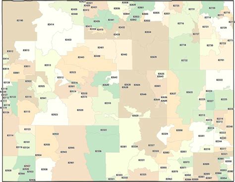 Wyoming Zip Code Map Us Maps