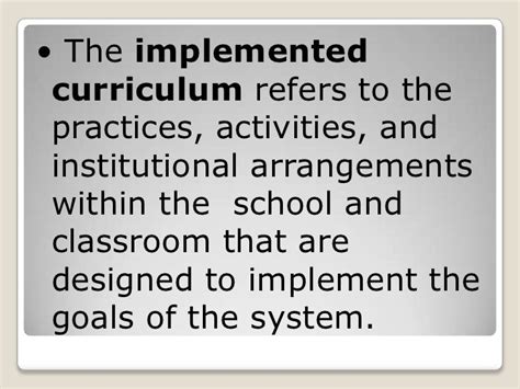Implemented Curriculum Vs Achieved Curriculum