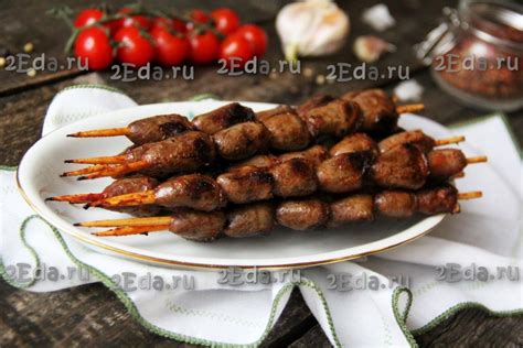 Куриные сердечки на шпажках на сковороде - пошаговый фоторецепт