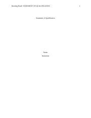 Statement Of Qualification Docx Running Head STATEMENT OF QUALIFICATION Statement Of