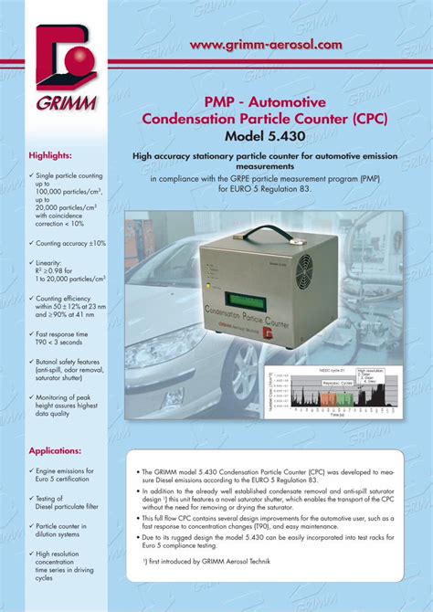 Pdf Pmp Automotive Condensation Particle Counter Cpc · Pdf