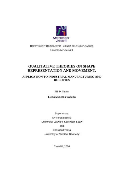 Pdf Qualitative Theories On Shape Representation And Movement