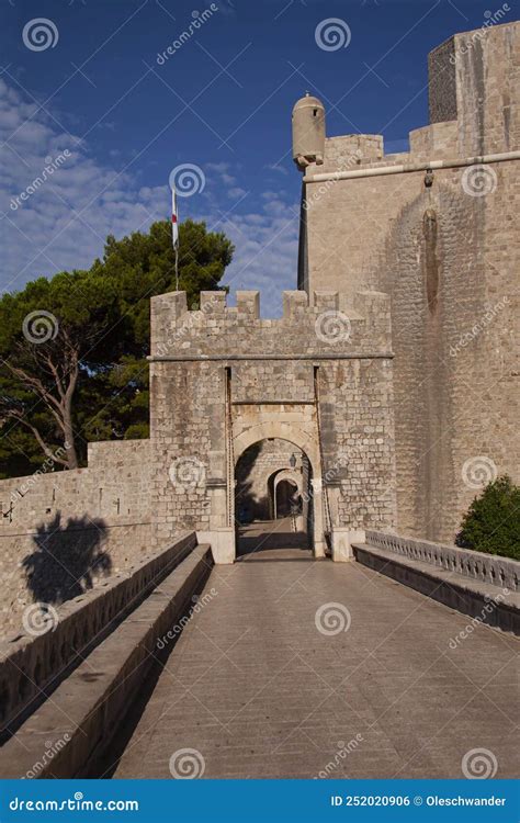 Ploce Gate And Fort St Ivana At Dubrovnik City Walls Royalty Free
