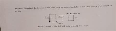 Solved Problem 2 50 Points For The Circular Shaft Shown Chegg Com