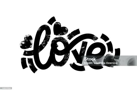 주변에 기하학적 요소가 있는 사랑의 단어 배너 포스터 및 스티커 개념 대담한 질감의 텍스트가 있는 기하학적 스타일