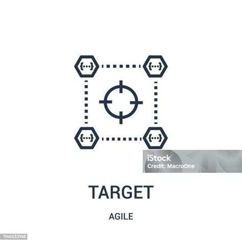 민첩 한 컬렉션에서 대상 아이콘 벡터입니다 얇은 선 대상 개요 아이콘 벡터 일러스트 레이 션입니다 0명에 대한 스톡 벡터 아트