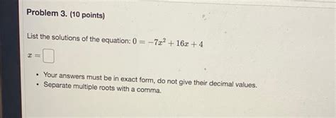 Solved Problem 3 10 Points List The Solutions Of The