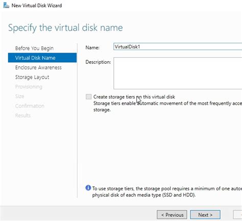 how to configure storage spaces and tiered storage windows server 2016