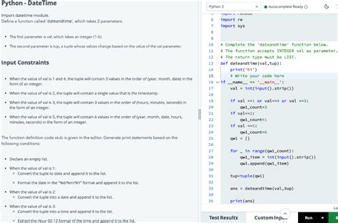 Python DateTime Python Autocomplete Ready O Chegg