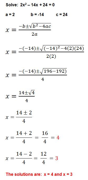 Quadratic Function Examples With Solutions