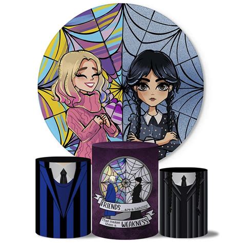 Trio Capa Cilindro Painel Tema Wandinha E Enid Veste F Cil Estamparia Net