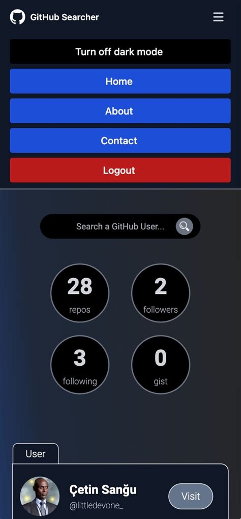 github searcher a simple app to help you track of github informations