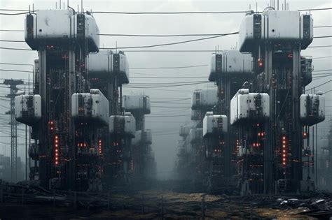 Premium Ai Image Grid Station Power Distribution Hub Generative Ai