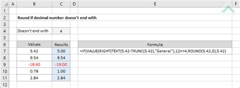 Round If Decimal Number Doesnt End With Excel Exceldome