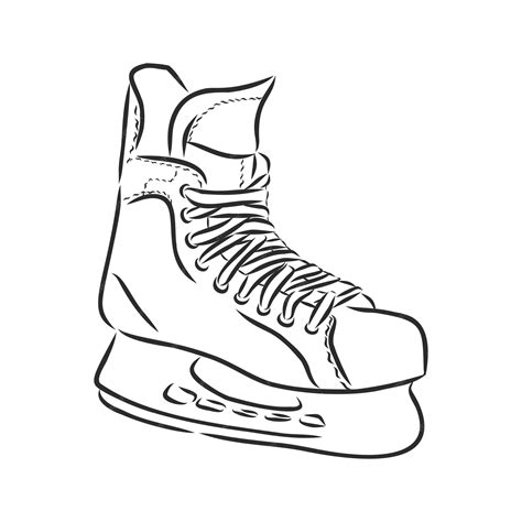 하키 스케이트 벡터 이미지 흰색 배경에 고립입니다 프리미엄 벡터