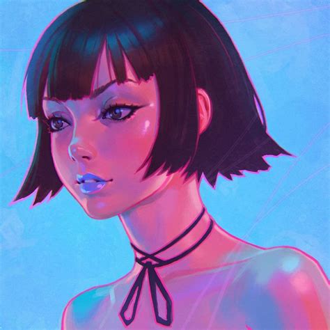 Blue Patreon Anime Big Art Concept Art Characters