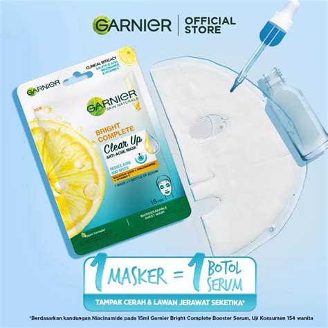 Jual Garnier Garnier Bright Complete Clear Up Anti Acne Serum Mask