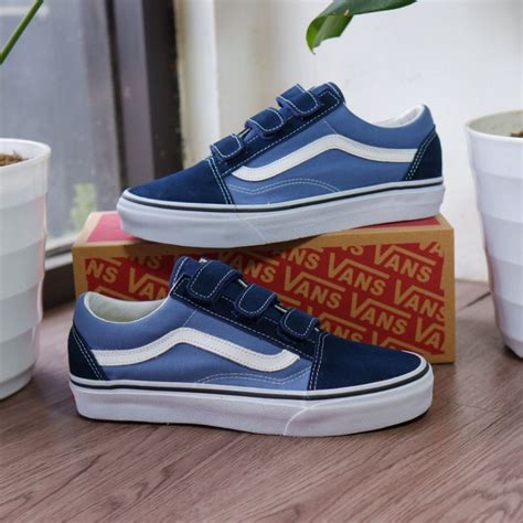 Jual Original Vans Oldskool V Navy White Classic Original 100 Shopee Indonesia