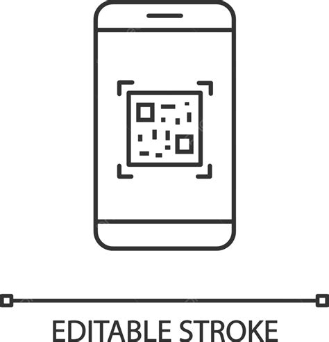 Qr Code Scanning Smartphone App Linear Icon Line Illustration Identity