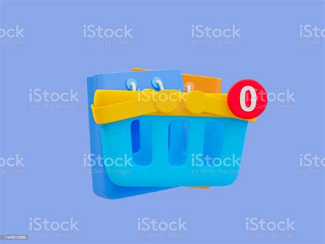 3d 최소 빈 쇼핑 바구니 아이콘입니다 전자 상거래 개념입니다 온라인 쇼핑 개념입니다 항목이 없는 원 아이콘이 있는 장바구니