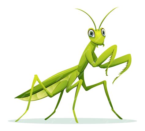 Premium Vector Cute Praying Mantis Cartoon Illustration Isolated On