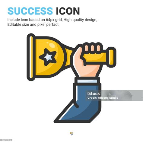 흰색 배경에 격리 된 윤곽선 색상 스타일이있는 성공 아이콘 벡터입니다 비즈니스 재무 산업 회사 앱 웹 및 프로젝트를 위한 벡터