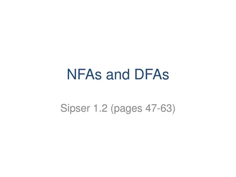 PPT NFAs And DFAs PowerPoint Presentation Free Download ID