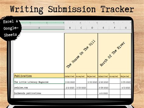 Writing Submission Tracker Writing Tool Where You Have Submitted