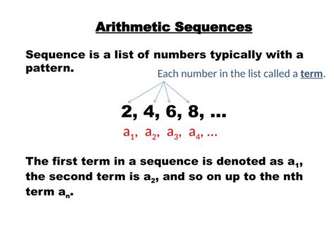 Notes Arithmetic Sequences Series Sums Pptx