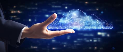 Premium Photo Man Touching Connect To Data Information On The Cloud Computing Technology