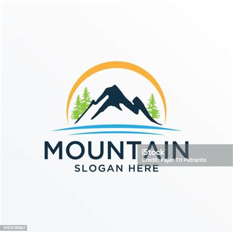 풍경 언덕 미니멀리스트 나무와 강 벡터 템플릿이 있는 산 로고 0명에 대한 스톡 벡터 아트 및 기타 이미지 0명 강 관광 Istock