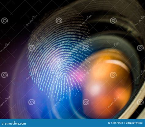 Fingerprint Macro On A Lens Stock Image Image Of Business Fingerprint 149179431