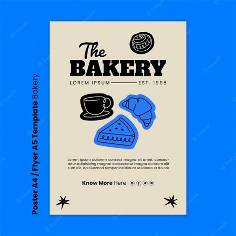 베이커리 및 커피 숍을위한 세로 포스터 템플릿 무료 Psd 파일