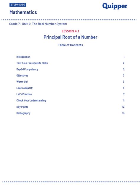 Principal Root Of A Number Pdf Numbers Square Root