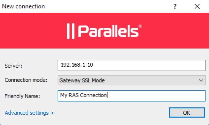 Parallels Client For Windows User S Guide Adding A New Connection
