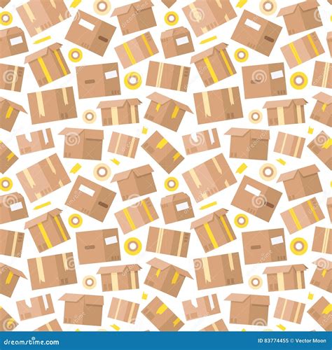 Carrying Boxes Seamless Pattern Warehouse Shipping Container Stock