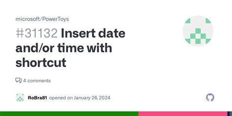 Insert Date Andor Time With Shortcut · Issue 31132 · Microsoftpowertoys · Github