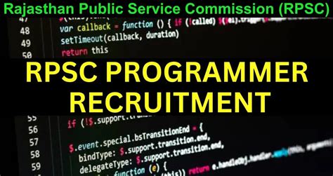 Rpsc Programmer Recruitment 2024 216 Post Apply Online