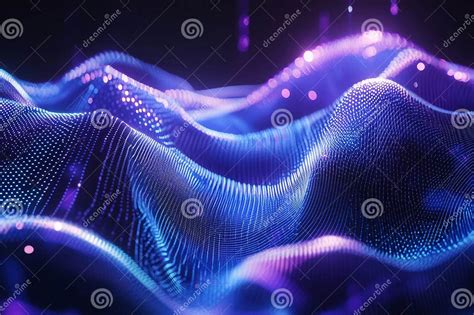A Modern Digital Technology Background Showcasing Abstract Waveforms And Glowing Cyber Blue