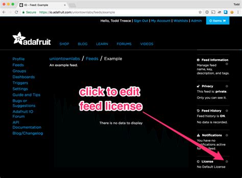 Editing A Feed Adafruit Io Basics Feeds Adafruit Learning System
